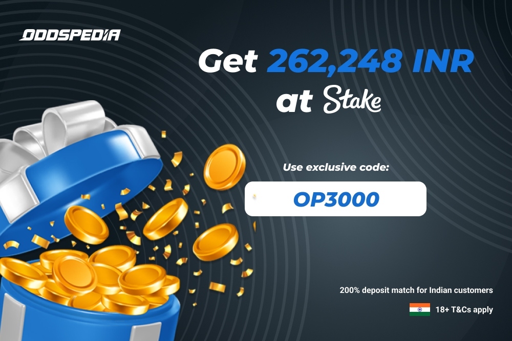 Stake IPL Bonus Code India 'OP3000': Get a 200% Bonus up to 262,248 INR
